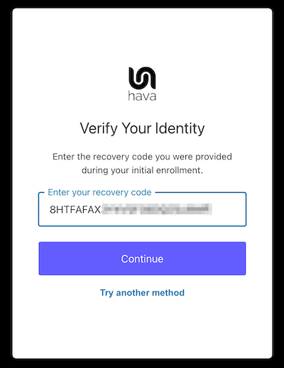 Hava supports Multi Factor Authentication MFA
