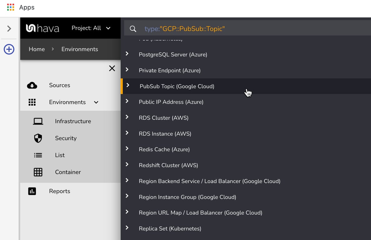 Hava adds Google GCP Pub/Sub Diagrams